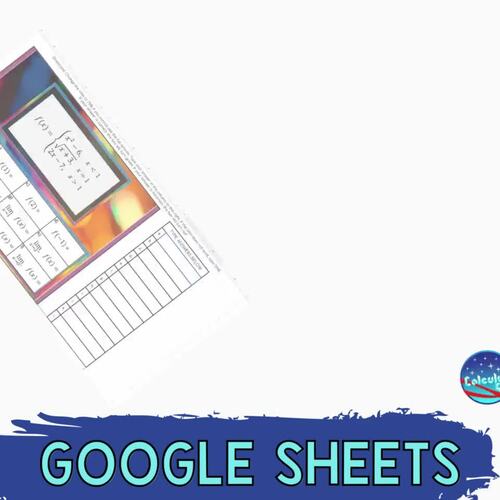 Limits - Piecewise Function | Google™ Sheets by Calculus4u | TPT