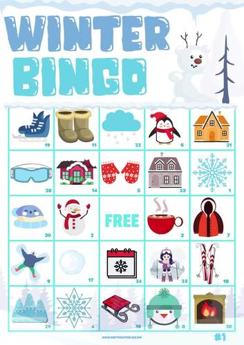 Winter Bingo For Kids, Winter Bingo Party, Classroom Bingo Game ...
