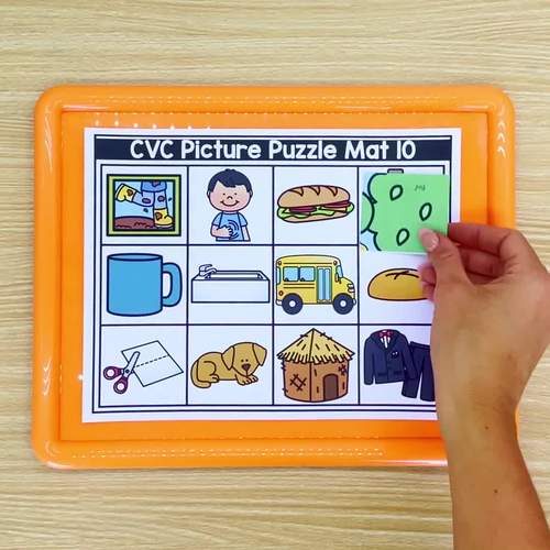 CVC Picture Puzzles Printable and Google Slide Ready! by The Moffatt Girls