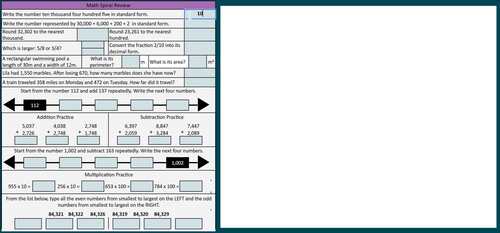 NO Prep - Math Spiral Review Bundle - Week 1 by Juliane Hodkinson