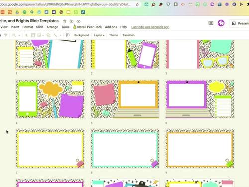 Slide Templates for Google Slides| Timers| Text Stickers | Black, White ...