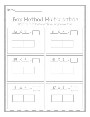 Box Method Multiplication 2-Digit by 1-Digit|Area Model Multiplication ...