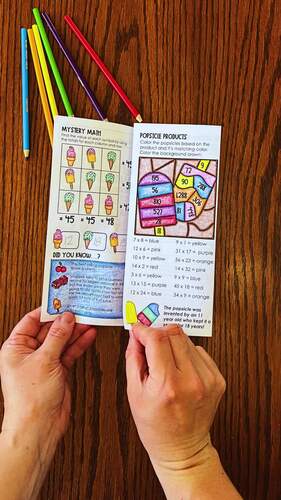 Winter 4th Grade Math Review Brochures Bundle Early Finishers Math Centers