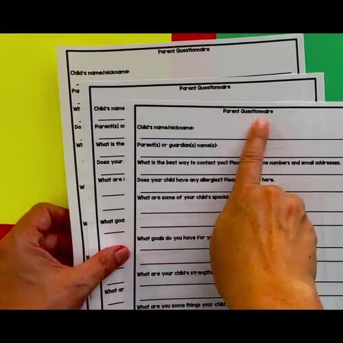 Beginning of the Year Questionnaire - Parents by La Clase Lista | TPT