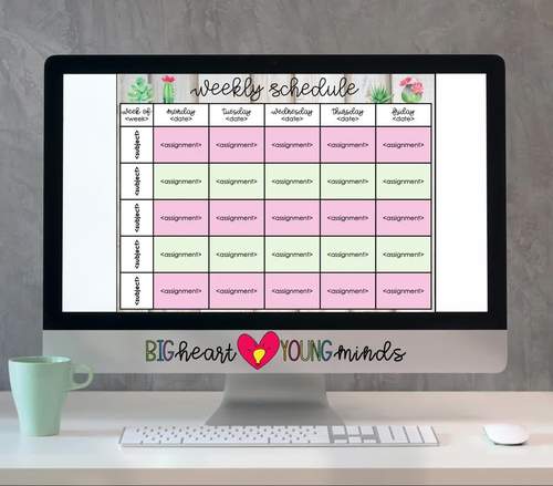 Editable Weekly Schedule - Farmhouse Theme by Big Heart Young Minds