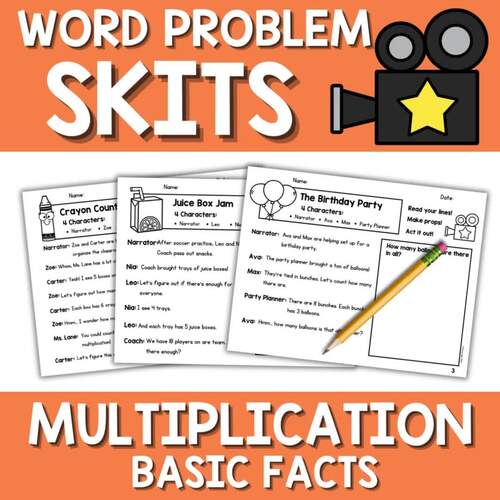 Word Problems Basic Multiplication Skits Fun Math Readers Theater Plays ...
