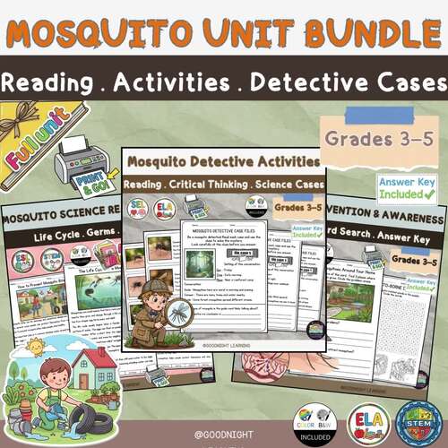 Mosquito Worksheets Bundle | Reading, Activities & Critical Thinking ...