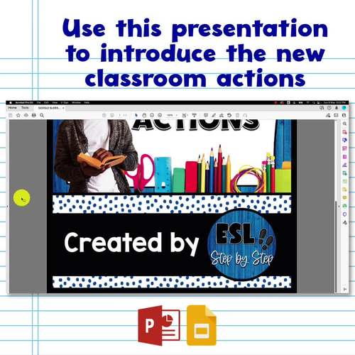 ESL Activities: Classroom Actions | PowerPoint and Google Slides ...