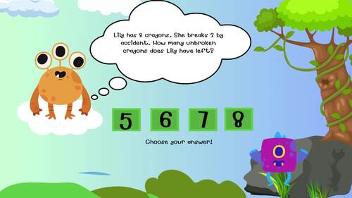 Math Monster Game: Fun Word Problems and Social Skills for Grades 1st - 4th