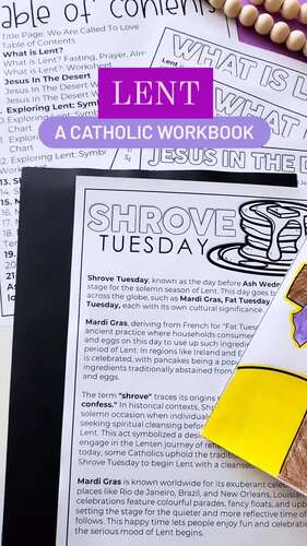 Lent Catholic Workbook and Activities | Religious Education | TPT