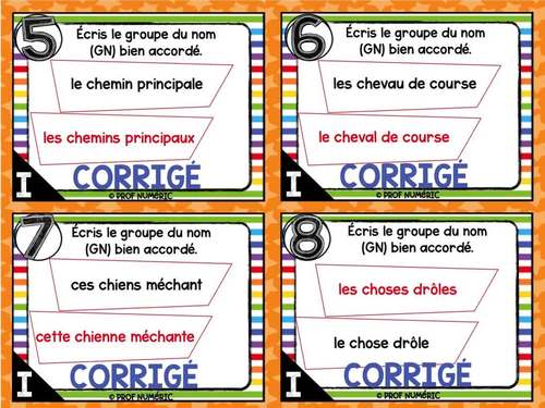 Cartes à Tâches CODES QR (Le groupe du nom - GN) 2e année by Prof Numeric