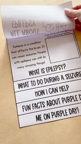 All About Epilepsy Flip Book – Purple Day Activity for Grades 1-2 by ...
