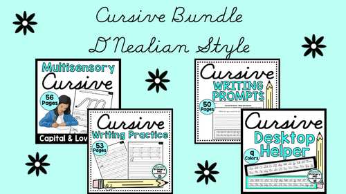 Cursive Handwriting BUNDLE | Capital and Lowercase Letters | D’Nealian ...