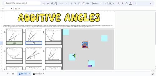 Additive Angles Digital Mystery Puzzle Pixel Art | 4.MD.7 | TPT