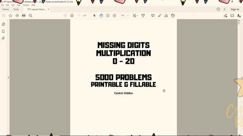 Missing Digits Multiplication 0 - 20 Practice Workbook 5,000 Problems ...
