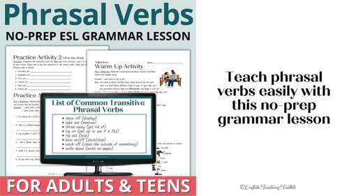 Beginner ESL English Grammar Lesson & Worksheets for Adult ESL ...