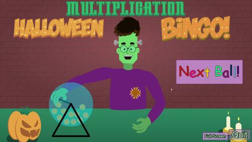 Multiplication Bingo: Virtual Halloween Activity by Infinity Math Creations