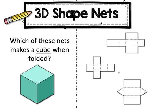 3D Shape Nets Printable & Digital Math Geometry Task Cards | TPT