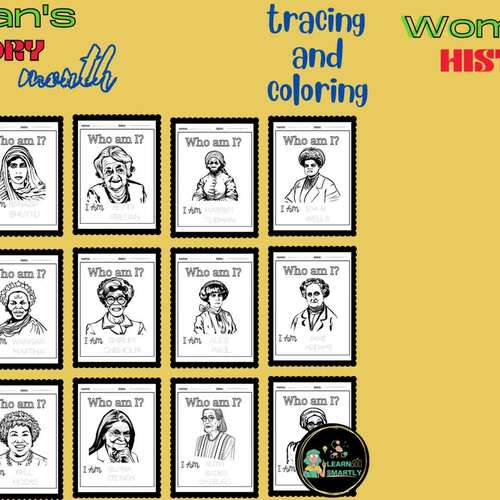 Woman's history month Coloring pages, Tracing, Kindergarten by Learn ...