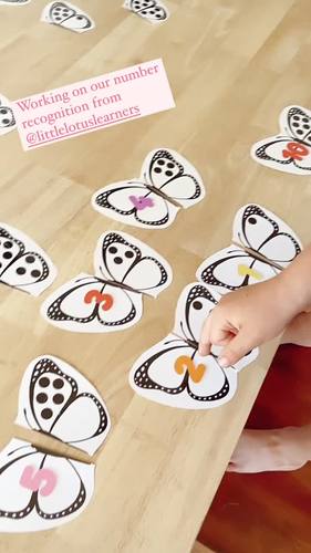 Butterfly Number Match - Preschool activity for counting and number ...