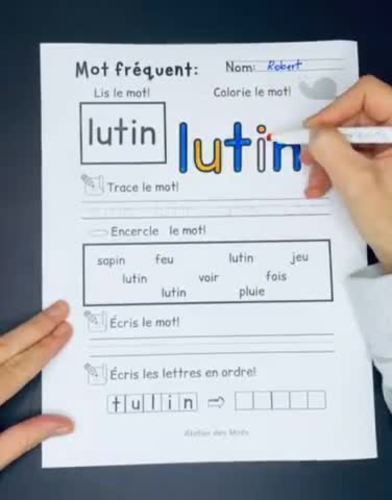 French Sight Words, Word of the day-Mots fréquents 1re année- Mot du ...