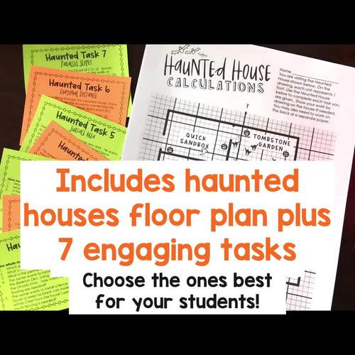 Halloween Math Activities for Middle School with Haunted House 6th 7th ...