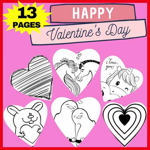 Livre de coloriage Saint Valentin pour enfants de 1 à 4 ans Saint Valentin