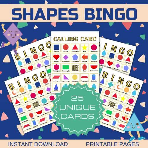 Shapes & Colors Bingo Cards | Shapes Themed Activity | Back To School Bingo