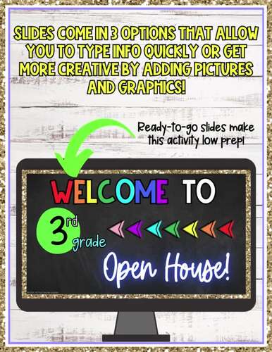 Open House Slides Presentation & Printable Stations- 2nd 3rd 4th 5th ...