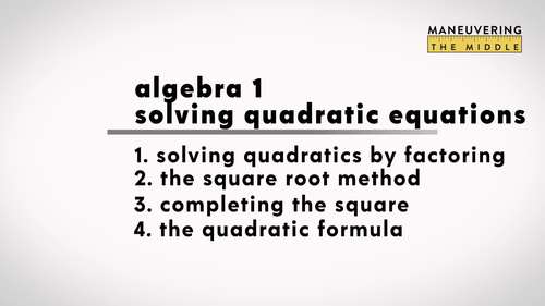 Solving Quadratic Equations Digital Math Activity Bundle | Algebra 1