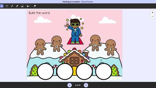 Christmas Phonics CVCe Long A Word Building Google Slides by Prepped in ...