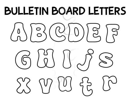 Printable Black and White Bulletin Board Letters, Alphabet Letters Wall ...
