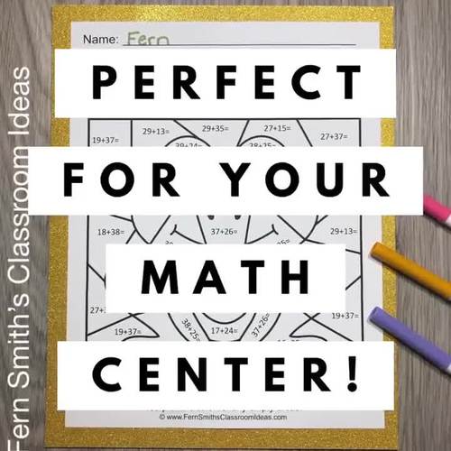 Use Compensation Color By Number Worksheets for Second Grade | TPT