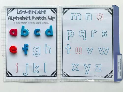 Magnetic Alphabet Letter File Folder Match Up Game | TPT