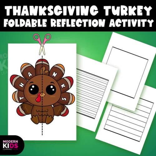 Thankful Turkey Craft - Foldable Gratitude Reflection Activity | TPT