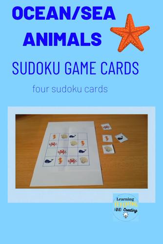 OCEAN/SEA ANIMALS KINDERGARTEN SUDOKU GAME by Learning Teaching And ...