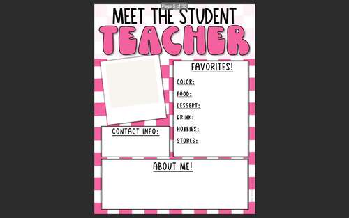 Y2K Checkered Meet the Teacher | Meet the Student Teacher | Editable