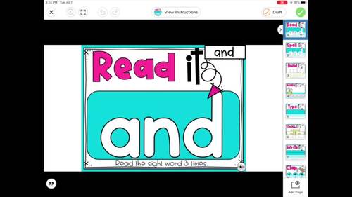 Digital Sight Words Fry's 1-100 | for Distance Learning by The Core Coaches