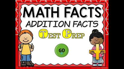 Addition Facts Test Prep Powerpoint Game by Teacher Gameroom | TPT