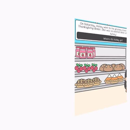 Thanksgiving and November WH Question Scenes for Boom by Speechin Made Easy