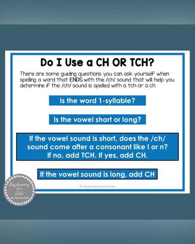 Structured Literacy Phonics Lessons | Consonant Trigraph TCH | TpT
