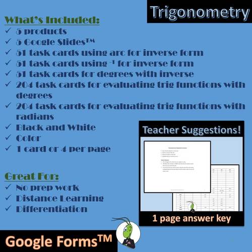 Unit Circle Task Card Practice Bundle | Trigonometry | Precalculus | Slides