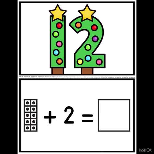 1st Grade Christmas Teen Numbers Matching | Tree Theme | Place Value 11–19