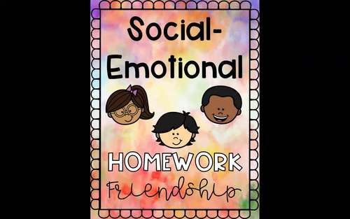 Social Emotional Learning Homework, Friendship | April SEL Homework