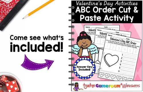 Valentine's Day Activities - ABC Order Cut and Paste Activity | ELA ...