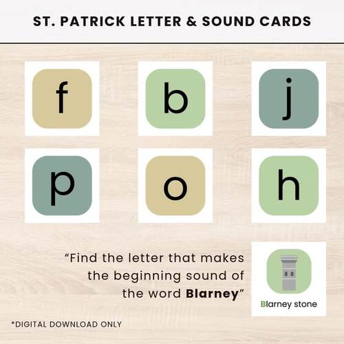 St. Patrick - Letter & Sound Cards by Jordan Blaska | TPT