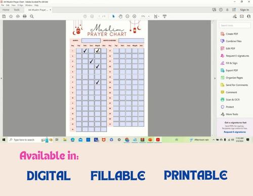 DOLLAR DEAL - Salah Tracker - Monthly Muslim Prayer Chart - Ramadan Planner