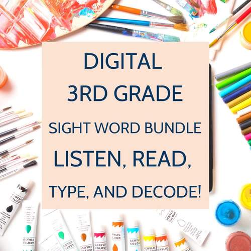 Digital Activities Third Grade Sight Word Digital Task Cards Bundle