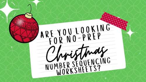 Christmas Math Worksheets for Kindergarten: Number Sequencing | TPT