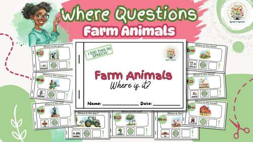 Where Questions Mini Book (Farm Sentence Frame: "Spatial Concept + the ...